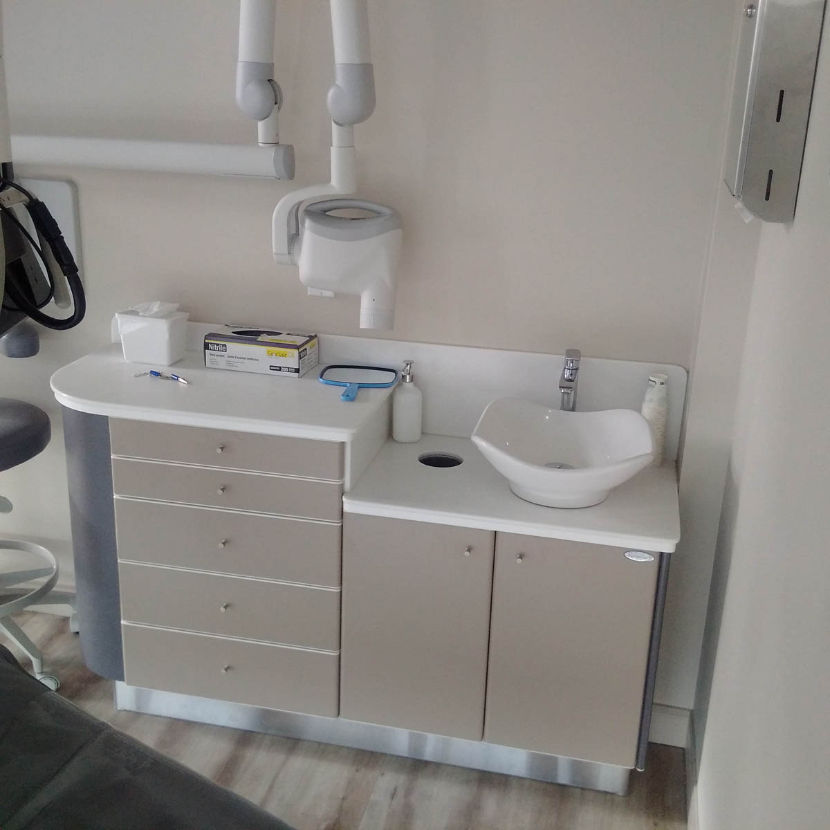Assistant's Side Cabinet With Toe Sink - Custom Dental Cabinet ...