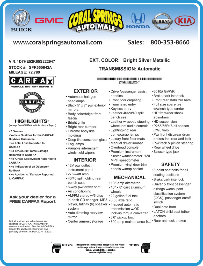 Window Labels & Buyers Guide - Vehicle Marketing For The Southeast ...