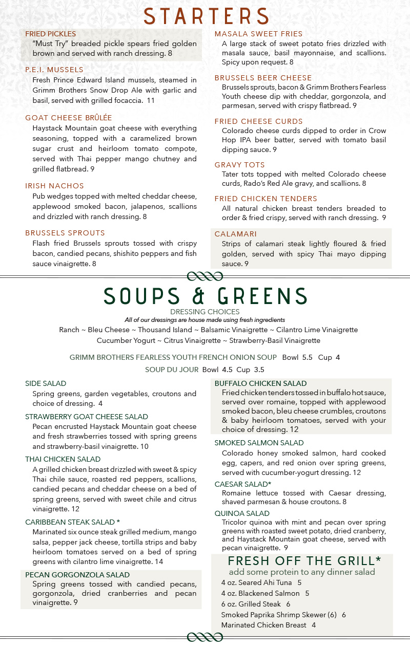 Menu | Henry's Pub