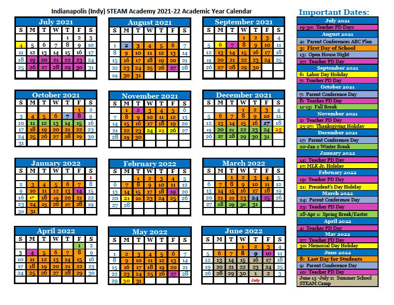 2021 22 Academic School Calendar 5f8286dd75bc7 Indy STEAM Academy