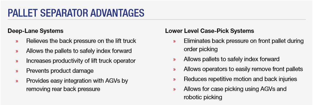 Pallet Separators Improve Safety & Speed in Flow Lanes