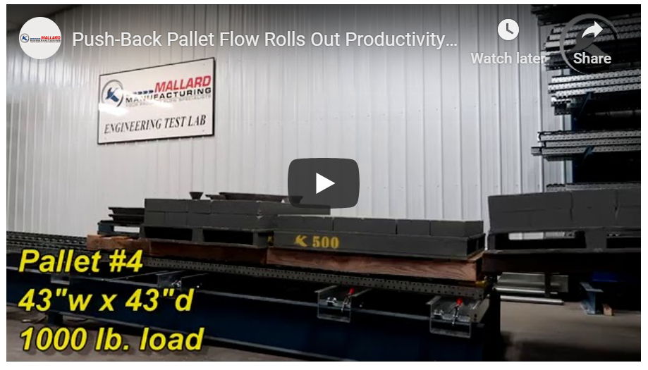 Push-Back Pallet Flow Dynamic LIFO Pallet Storage