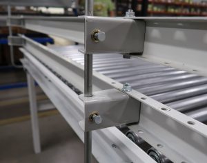 Gravity Conveyor Rack Adjustable Guard Rails Safety for Inventory