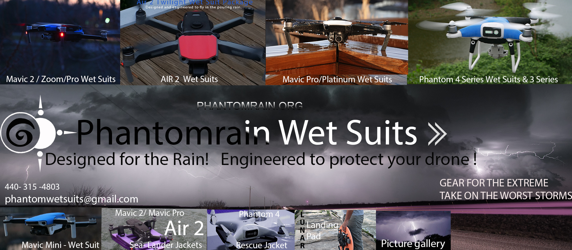 Phantom Rain Wetsuits - Now you can fly in the rain.
