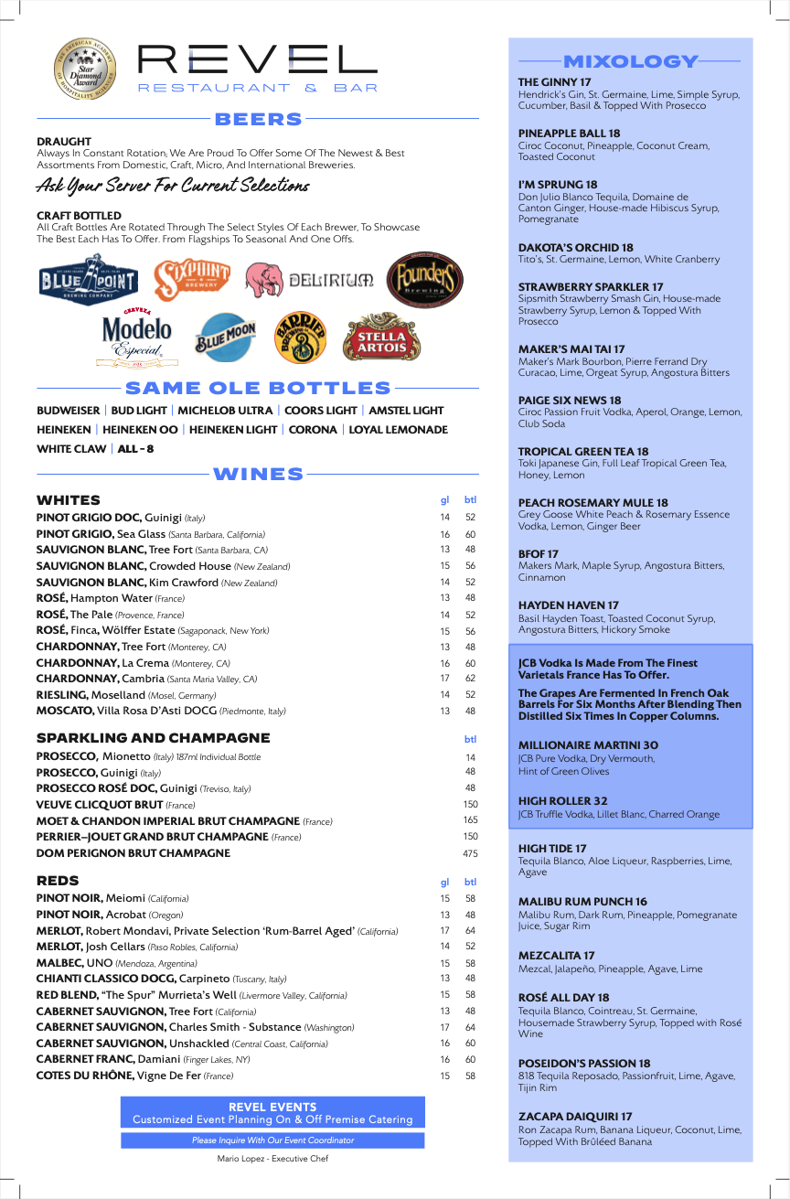 Dinner At REVEL | Revel Restaurant & Bar