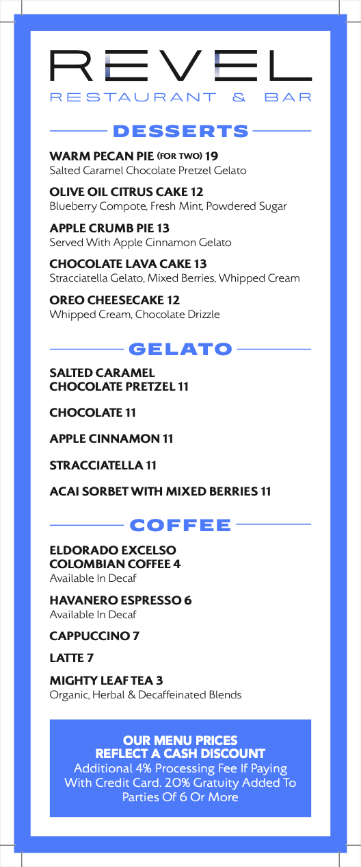 Dessert At REVEL | Revel Restaurant & Bar