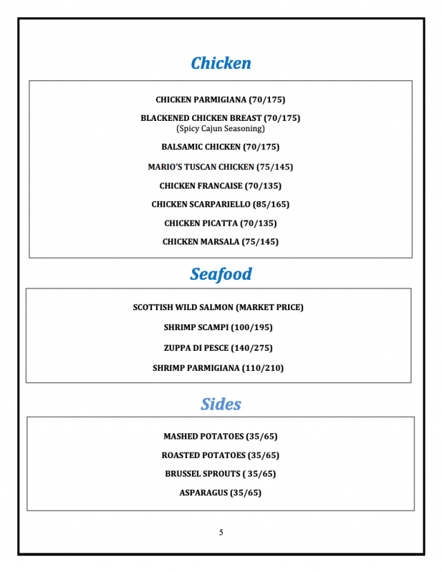 Menus | Revel Restaurant & Bar