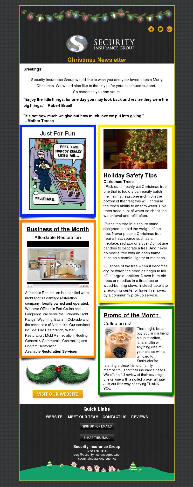 Security Insurance Group's Newsletters in Greeley - Call Today