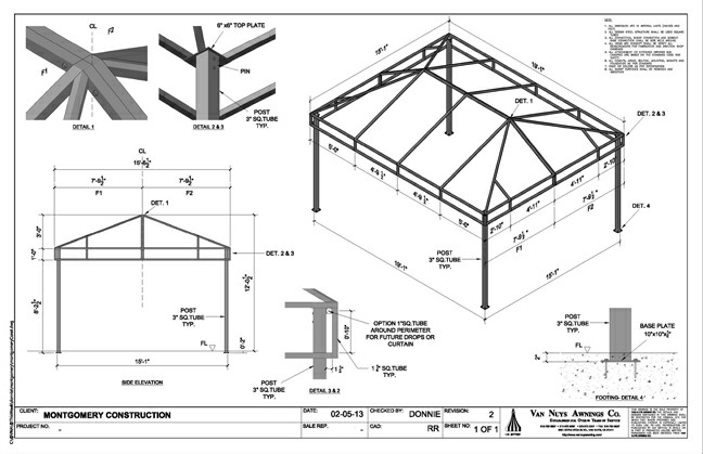 Shop Drawings - Door Awnings, Garden Canopies, Sail Shades & More | Van ...