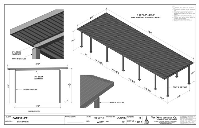 Shop Drawings - Door Awnings, Garden Canopies, Sail Shades & More | Van ...