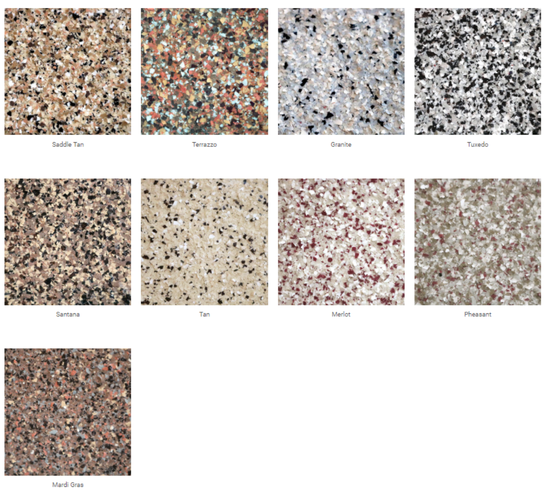 Color Swatches - Concrete Coatings Options | Your Garage Cave