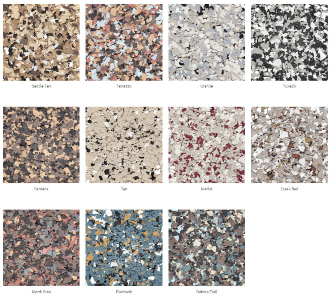 Color Swatches - Concrete Coatings Options | Your Garage Cave